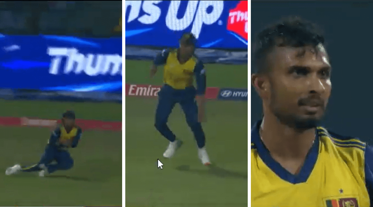 Watch: Dunith Wellalage trolled for dropping catch of Sahibzada Farhan ...