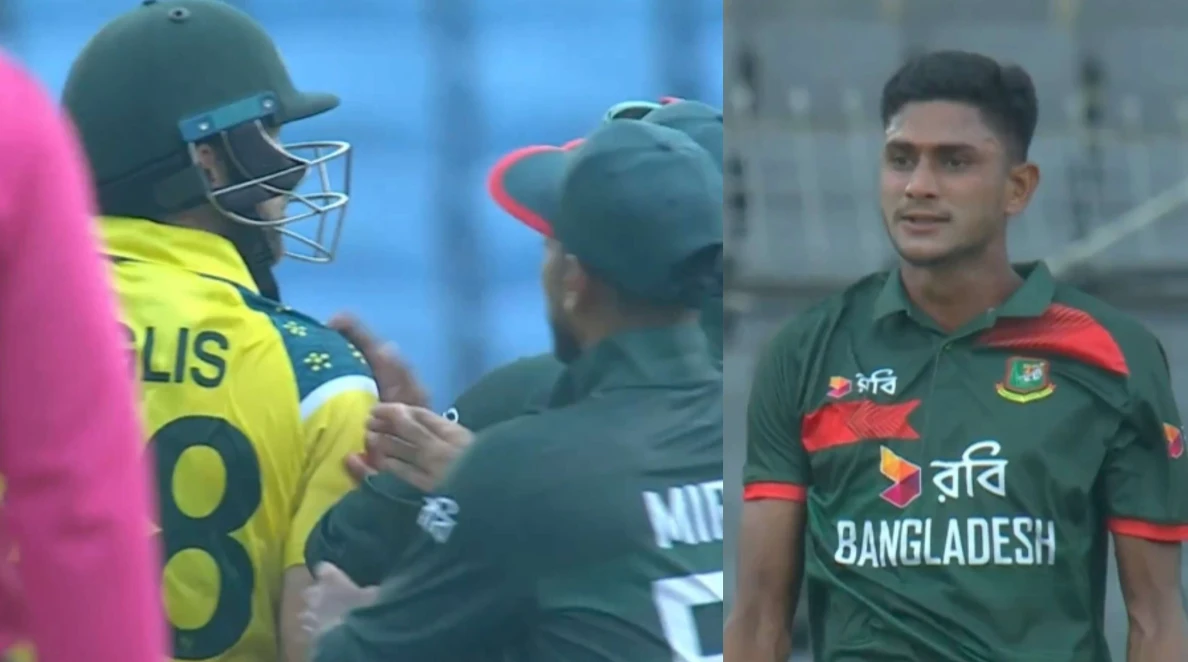 Watch: Tempers Flare as Nahid Rana and Josh Inglis Exchange Words in Dhaka