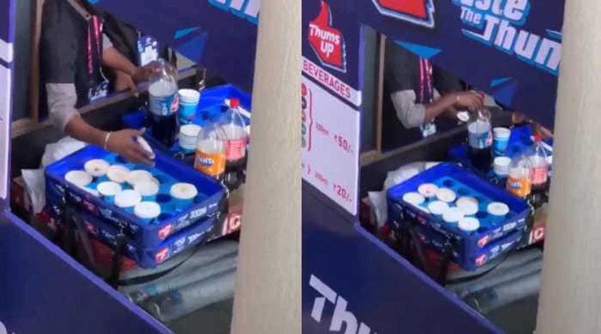 Watch: Viral Video Alleges Reuse of Leftover Drinks at Arun Jaitley Stadium